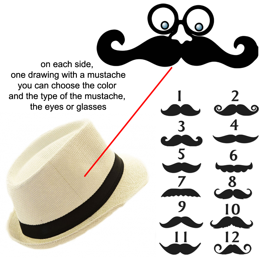 Custom - Hand Painted Hat With A Mustache on Luulla