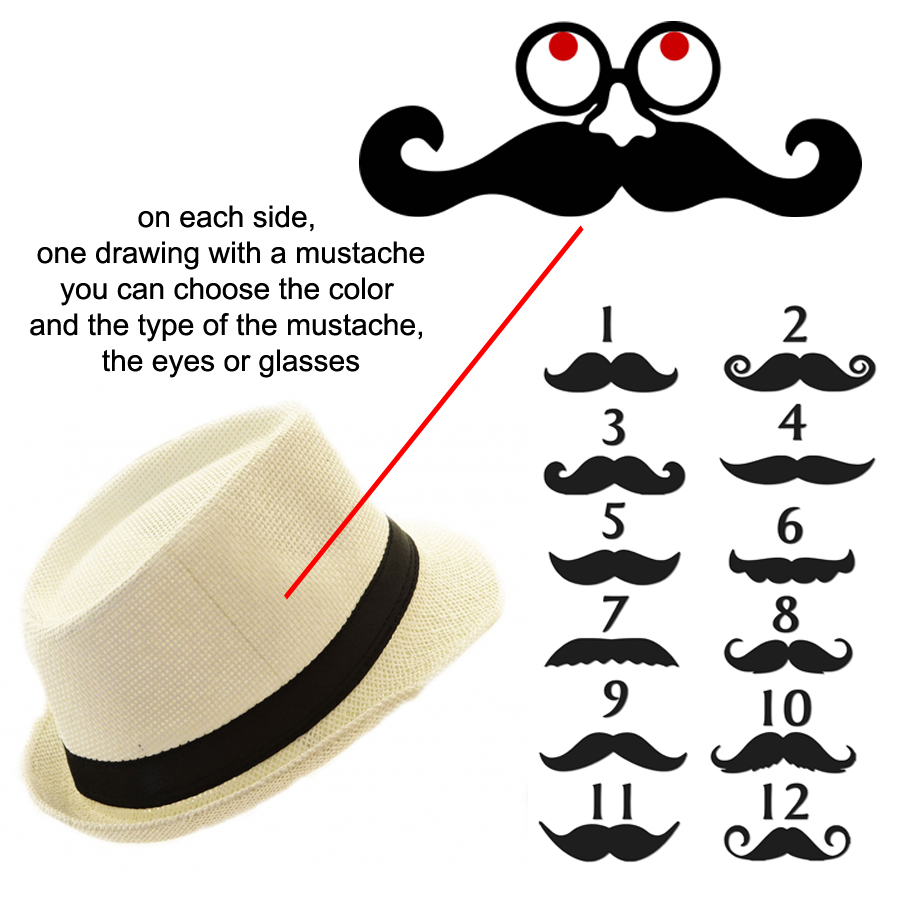 Custom - Hand Painted Hat With A Mustache on Luulla