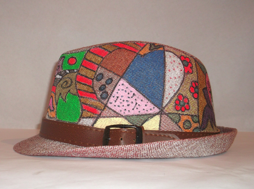 Modern Hand Painted Woman Hat - Pop Art on Luulla