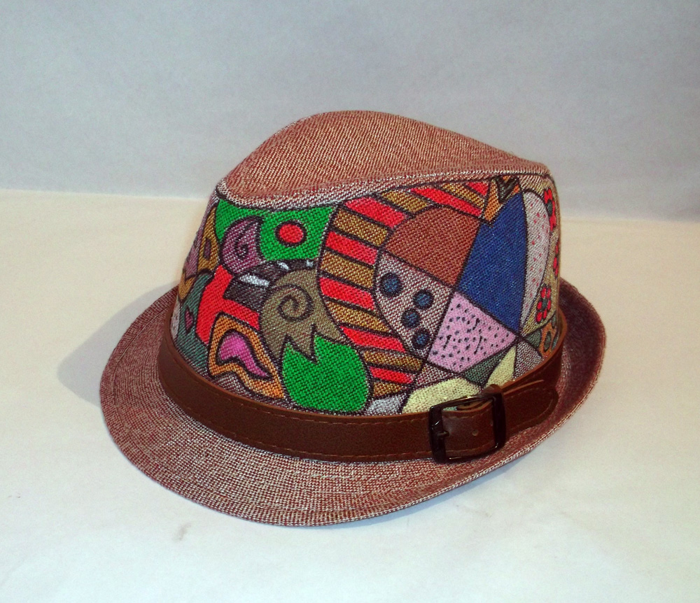 Modern Hand Painted Woman Hat - Pop Art on Luulla